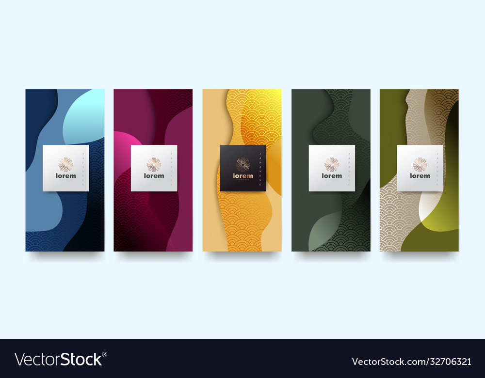 Set packaging abstract arts background Royalty Free Vector