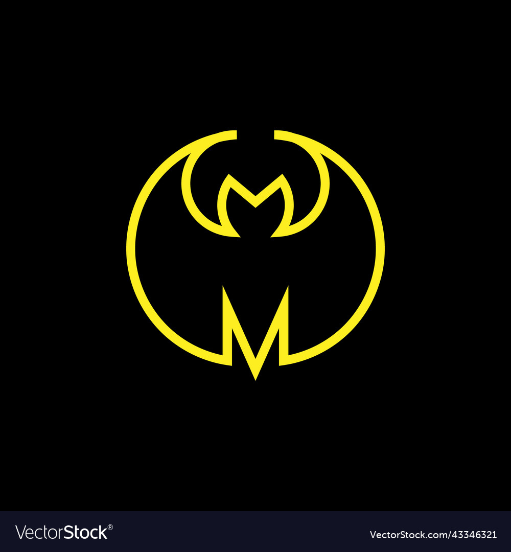 Simple bat line logo design Royalty Free Vector Image