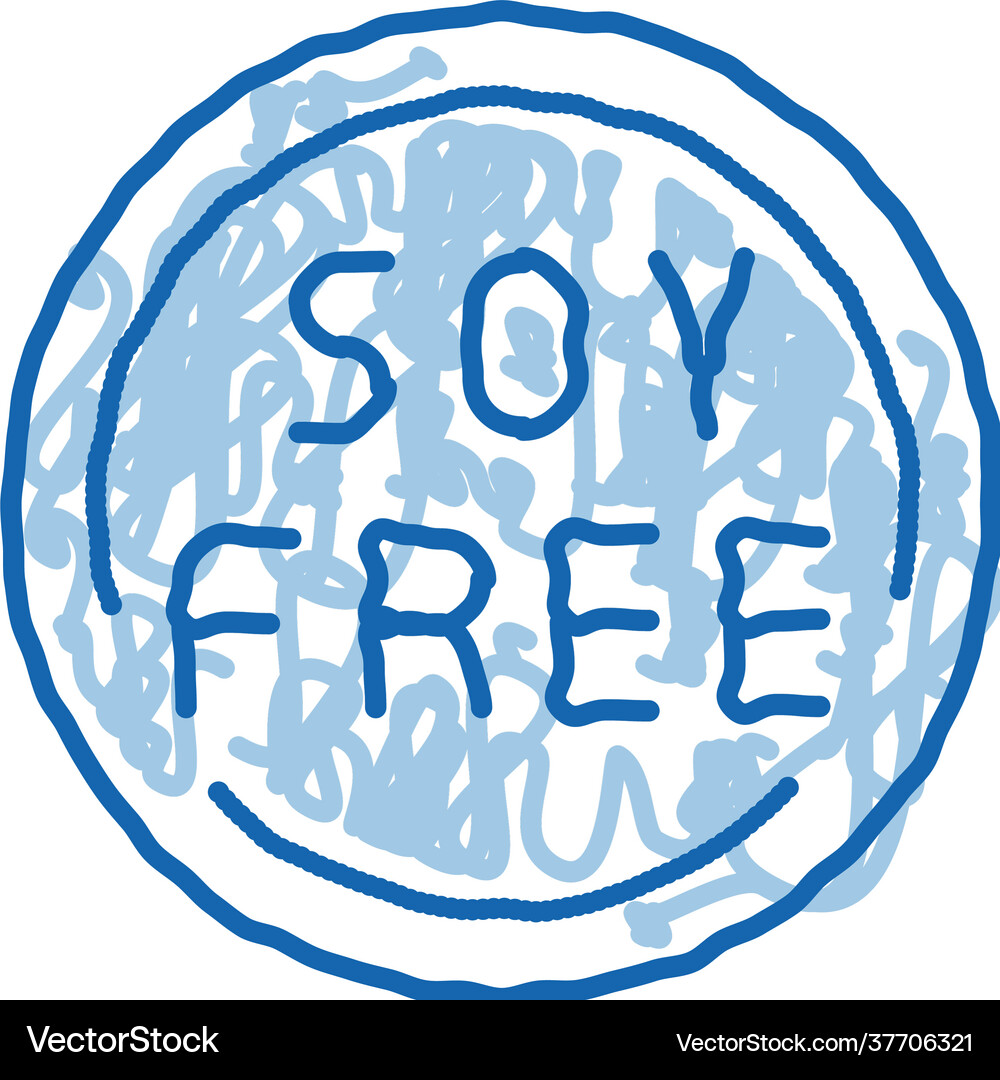 Soy free sign doodle icon hand drawn Royalty Free Vector