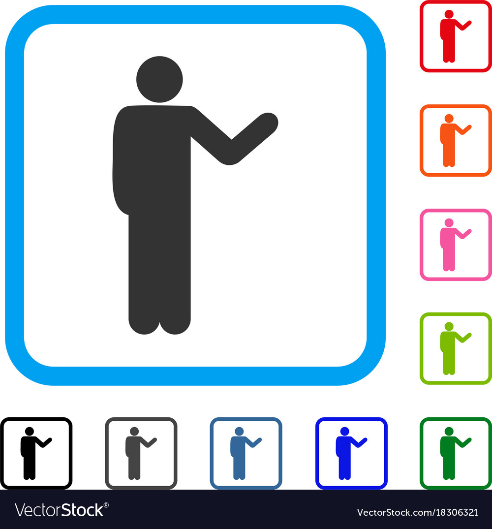 Talking man framed icon Royalty Free Vector Image