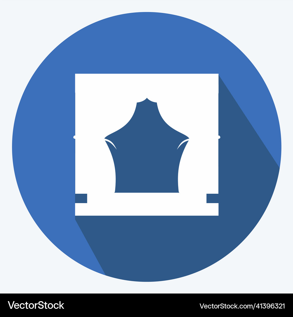 Theatre icon in trendy long shadow style isolated Vector Image