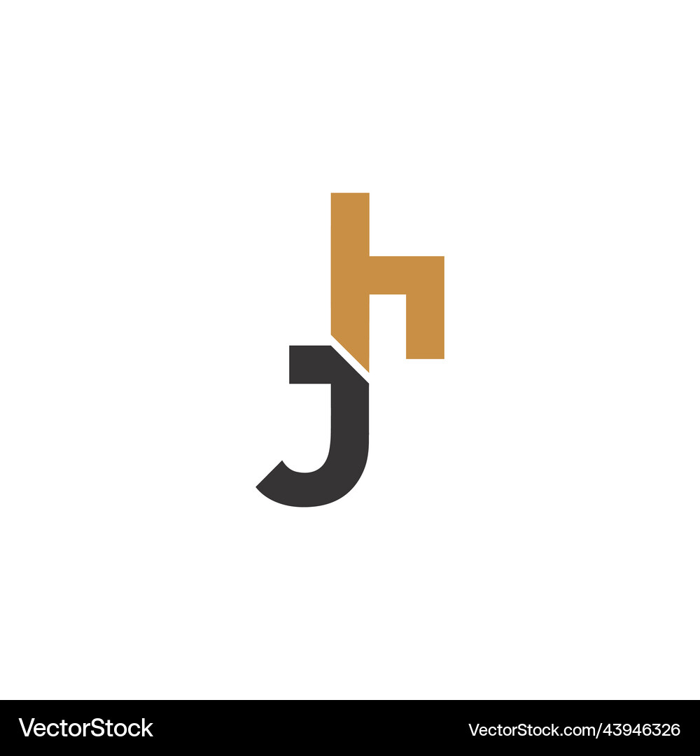 Alphabet initials logo jh hj j and h Royalty Free Vector