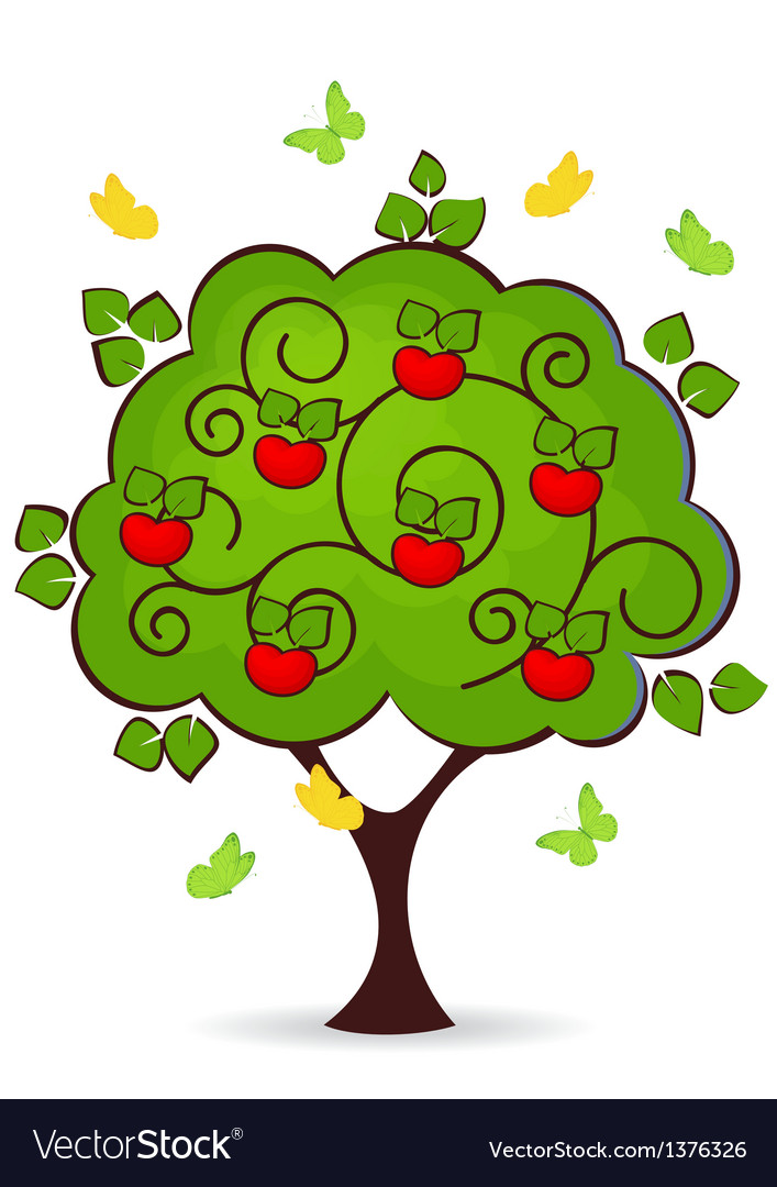 Apple tree Royalty Free Vector Image - VectorStock