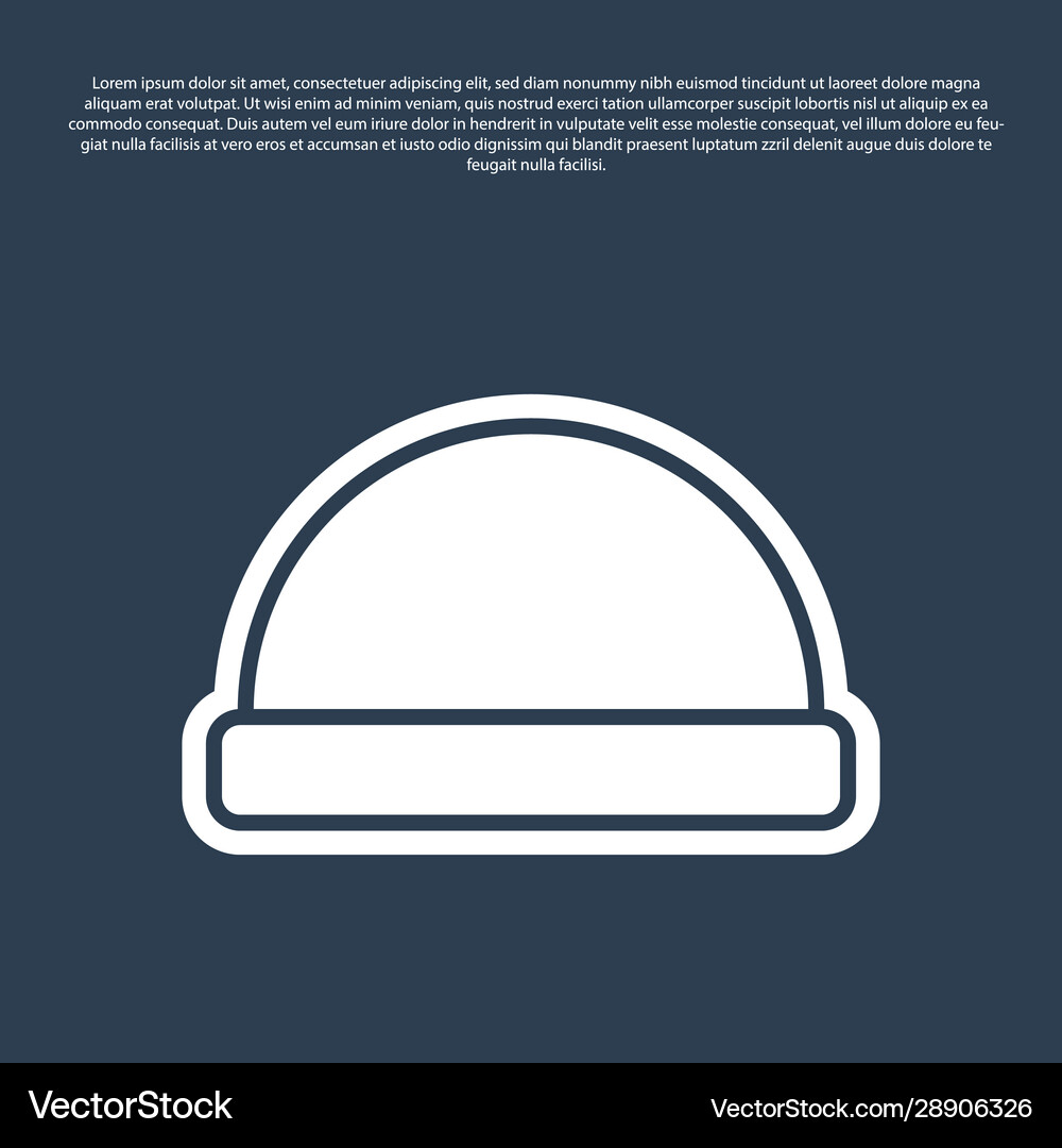 Blue line beanie hat icon isolated on Royalty Free Vector