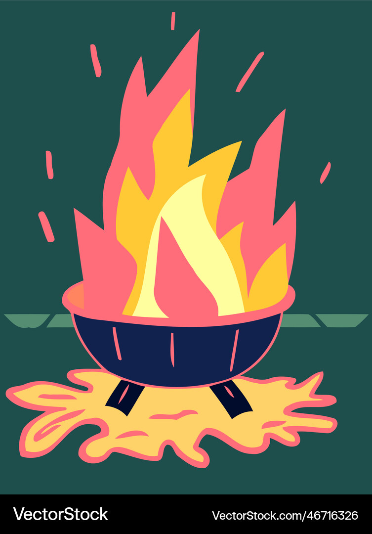 Bonfire with firewood and flames Royalty Free Vector Image