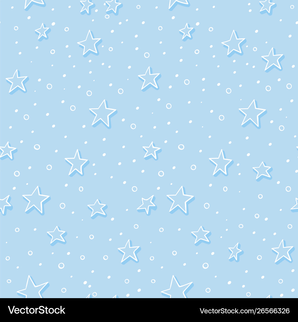 Christmas stars ans snow night seamless pattern Vector Image