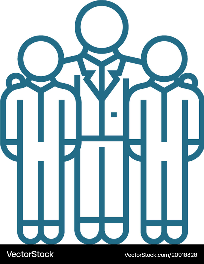 Encouraging employees linear icon concept Vector Image