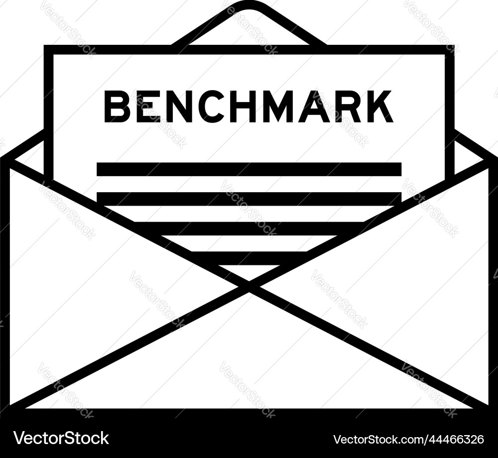 Envelope and letter sign with word benchmark Vector Image