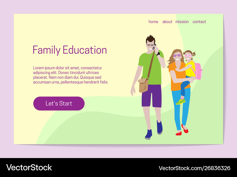 Family education concept man is talking on mobile Vector Image