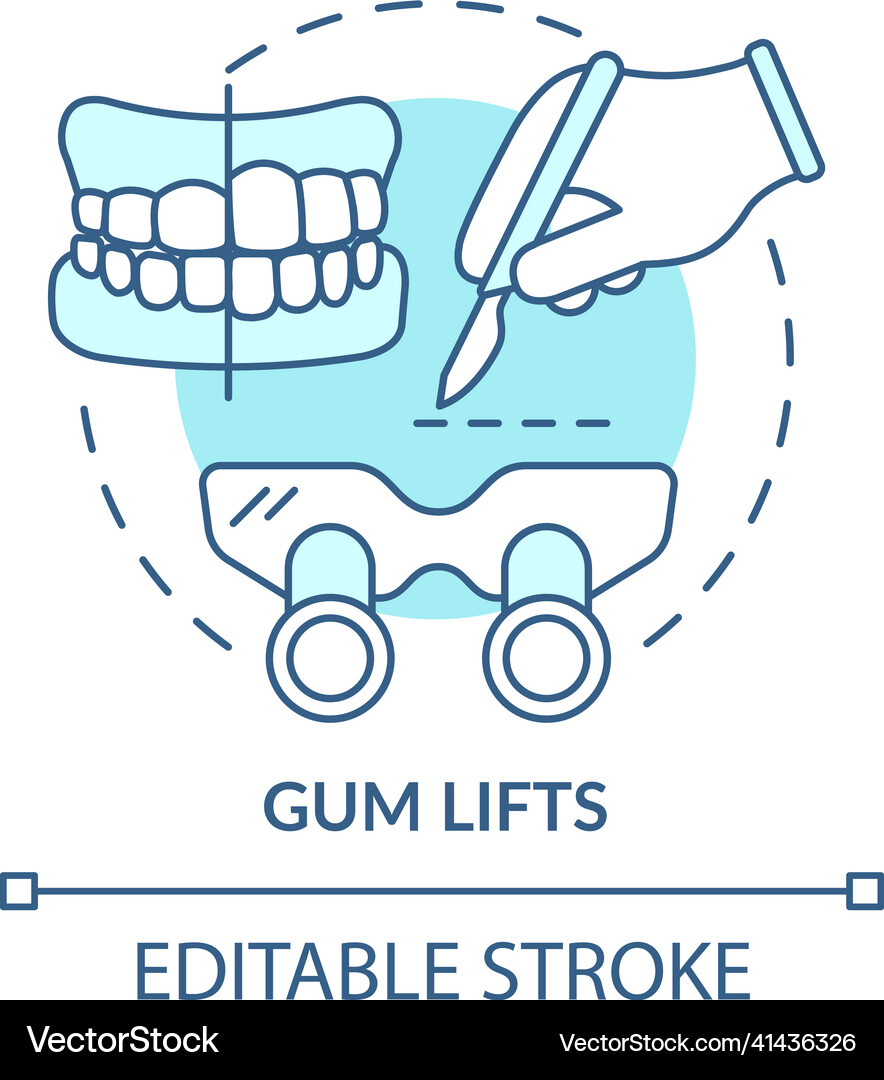 Gum lifts turquoise concept icon Royalty Free Vector Image