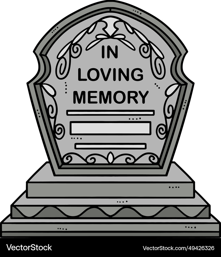 In loving memory cartoon colored clipart Vector Image
