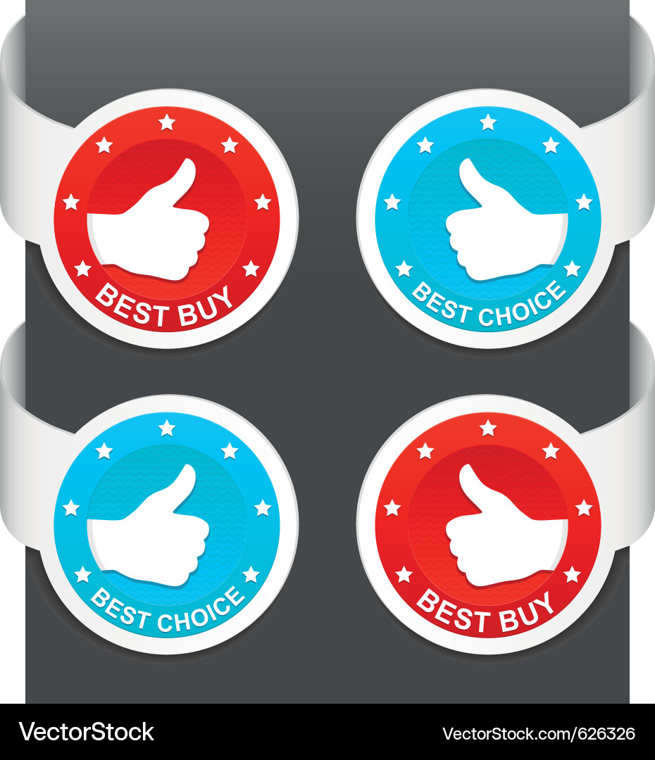 Left and right side signs best buy choice Vector Image