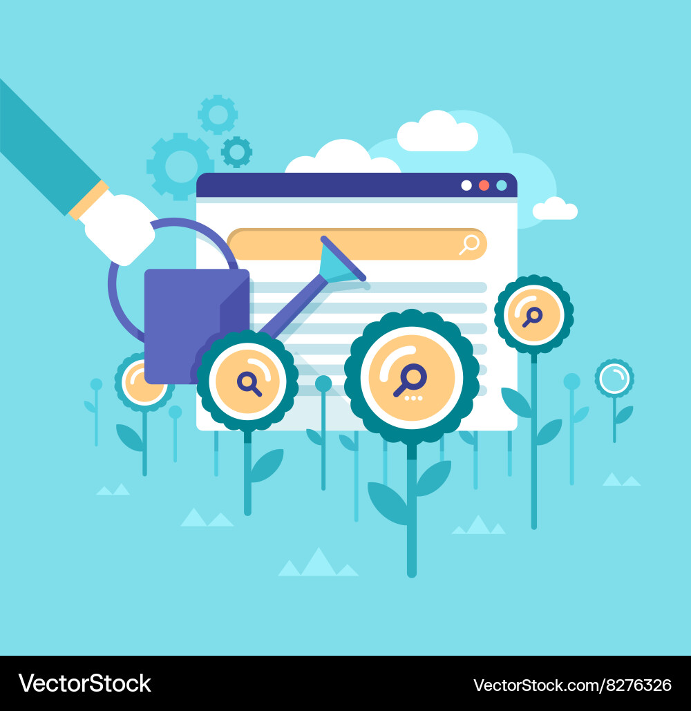 Organic search ranking seo concept Royalty Free Vector Image