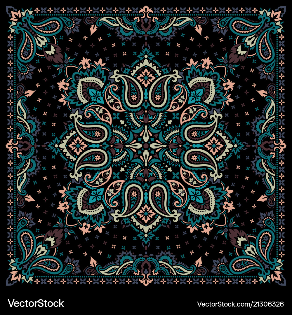 Paisley bandana print Royalty Free Vector Image