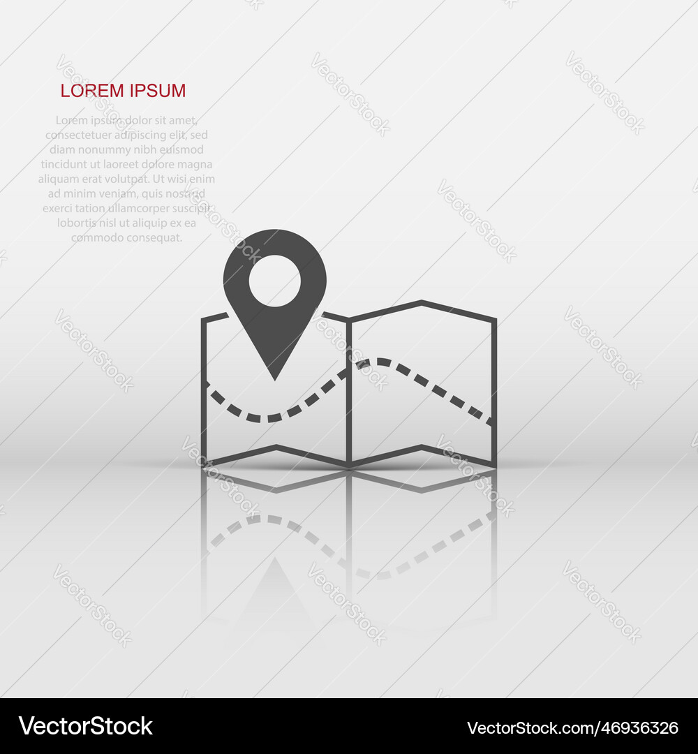 Pin on the map icon in flat style map gps sign Vector Image