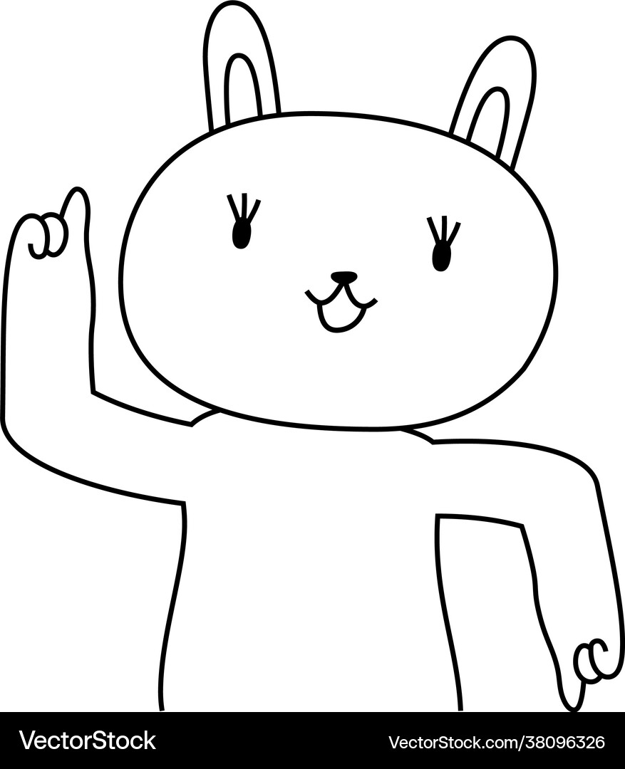 Rabbit outline that guides you pointing your Vector Image