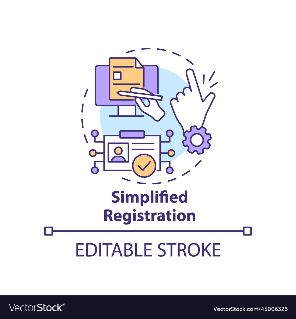 Simplified registration concept icon Royalty Free Vector Simplified registration concept icon Royalty Free Vector