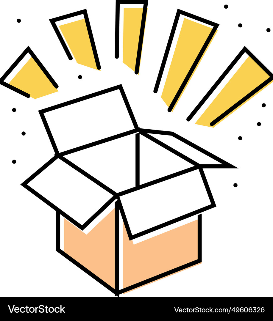 Surprise gift wow color icon Royalty Free Vector Image