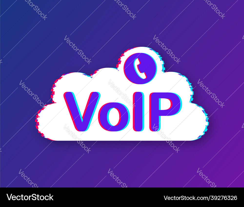 Voip technology voice over ip glitch icon Vector Image