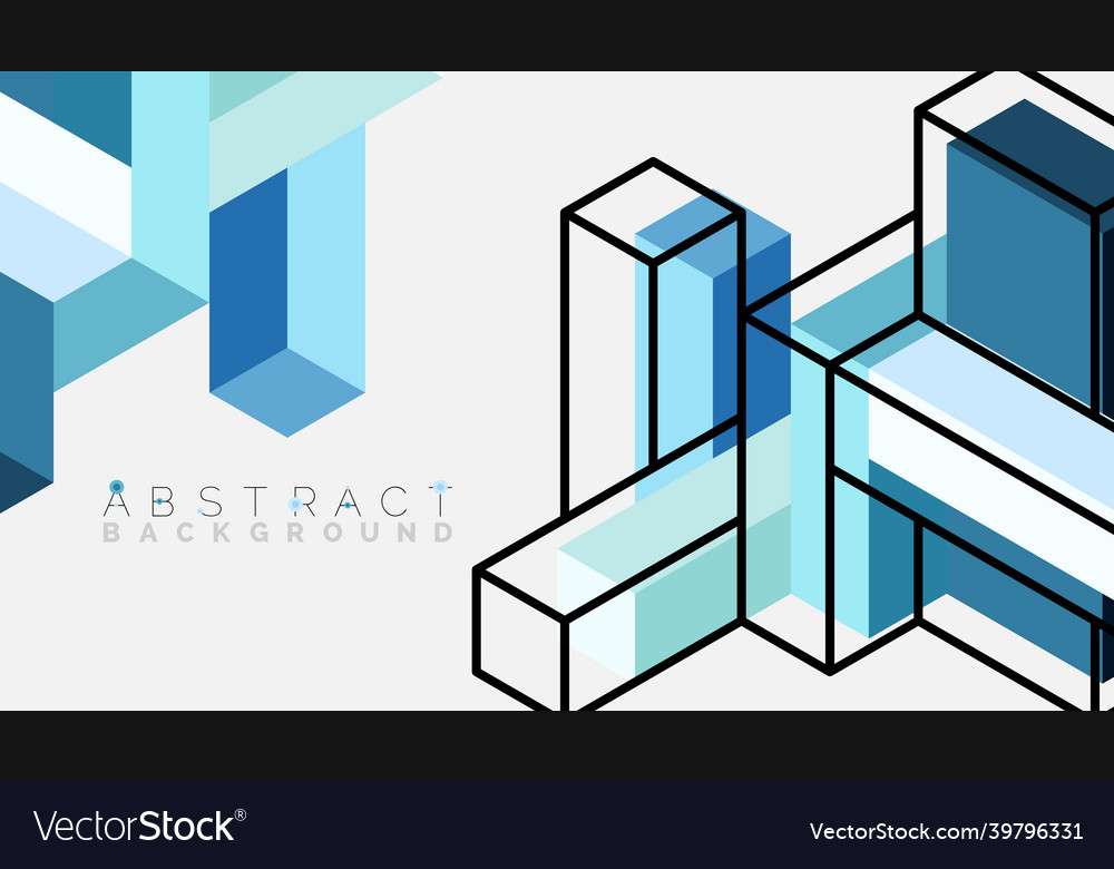 Abstract background 3d cubes cubic elements Vector Image