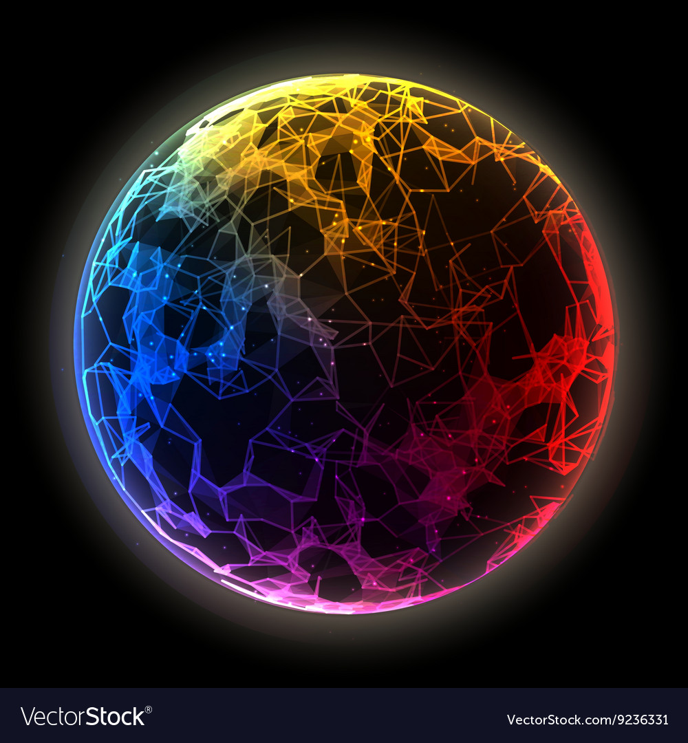 Abstract colorful sphere futuristic techno Vector Image