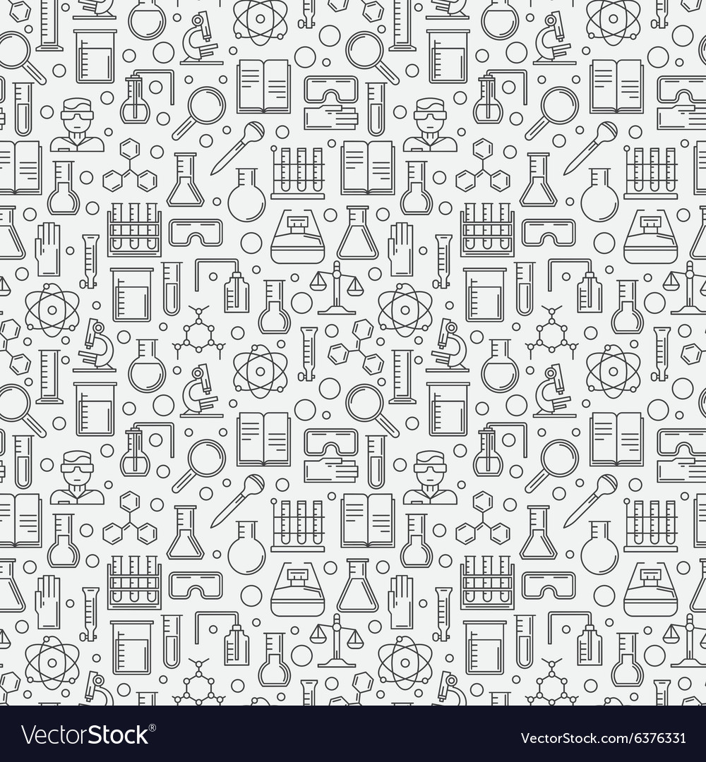 Chemistry seamless linear pattern Royalty Free Vector Image