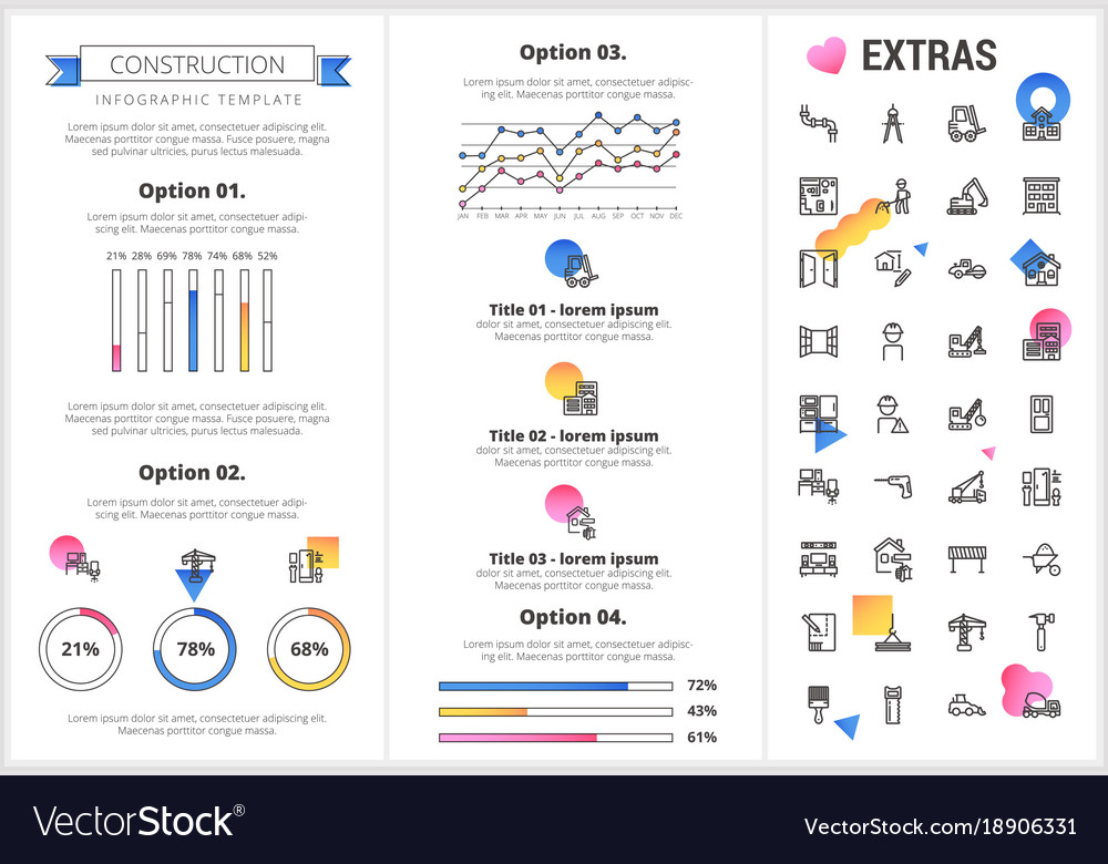 Construction infographic template and elements Vector Image