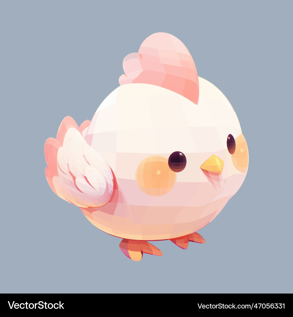 Cute little chicken with a kind smiling face Vector Image