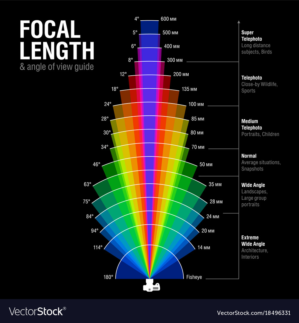 Focal Length And Angle Of View Guide Royalty Free Vector