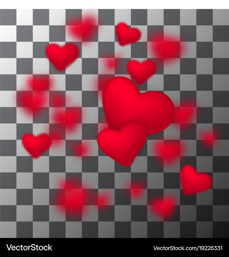 Frame of falling small sparkling red hearts Vector Image