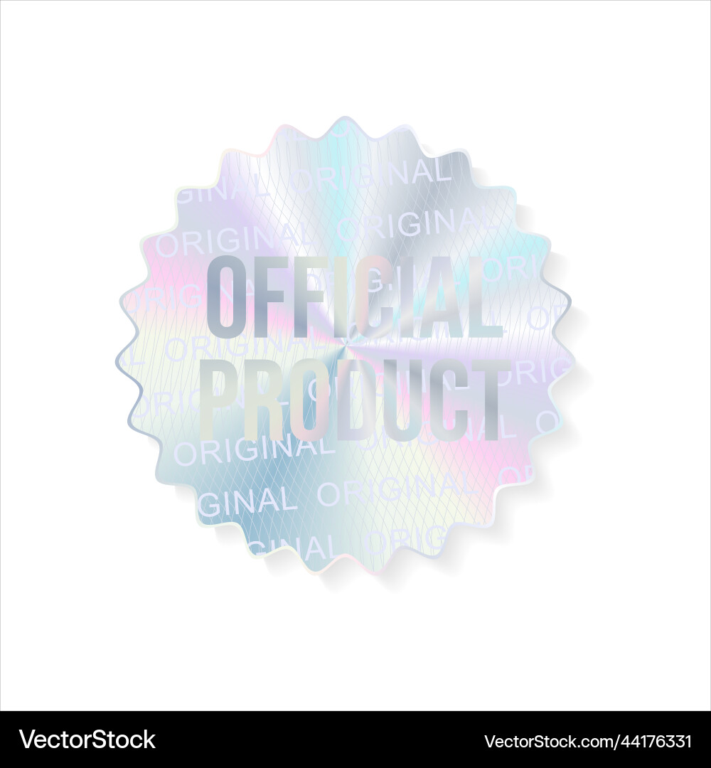 Hologram sticker or label with holographic Vector Image