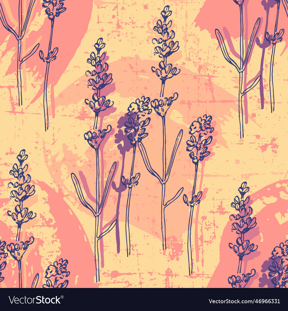 Lavender seamless pattern Royalty Free Vector Image