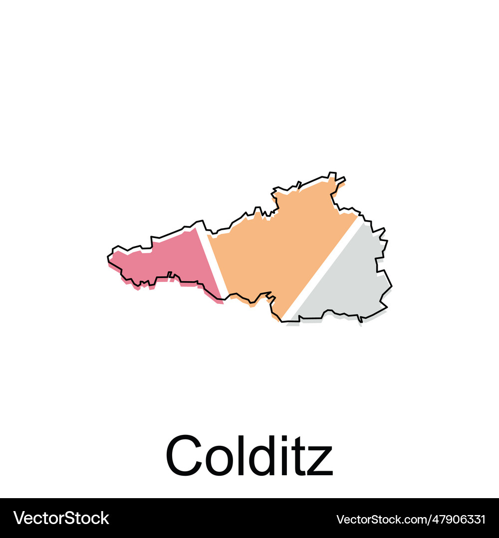 Map of colditz colorful modern outline design Vector Image