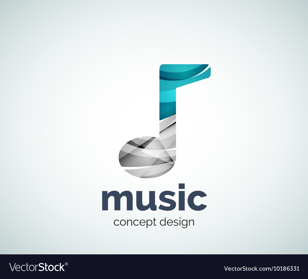 Music note logo template Royalty Free Vector Image