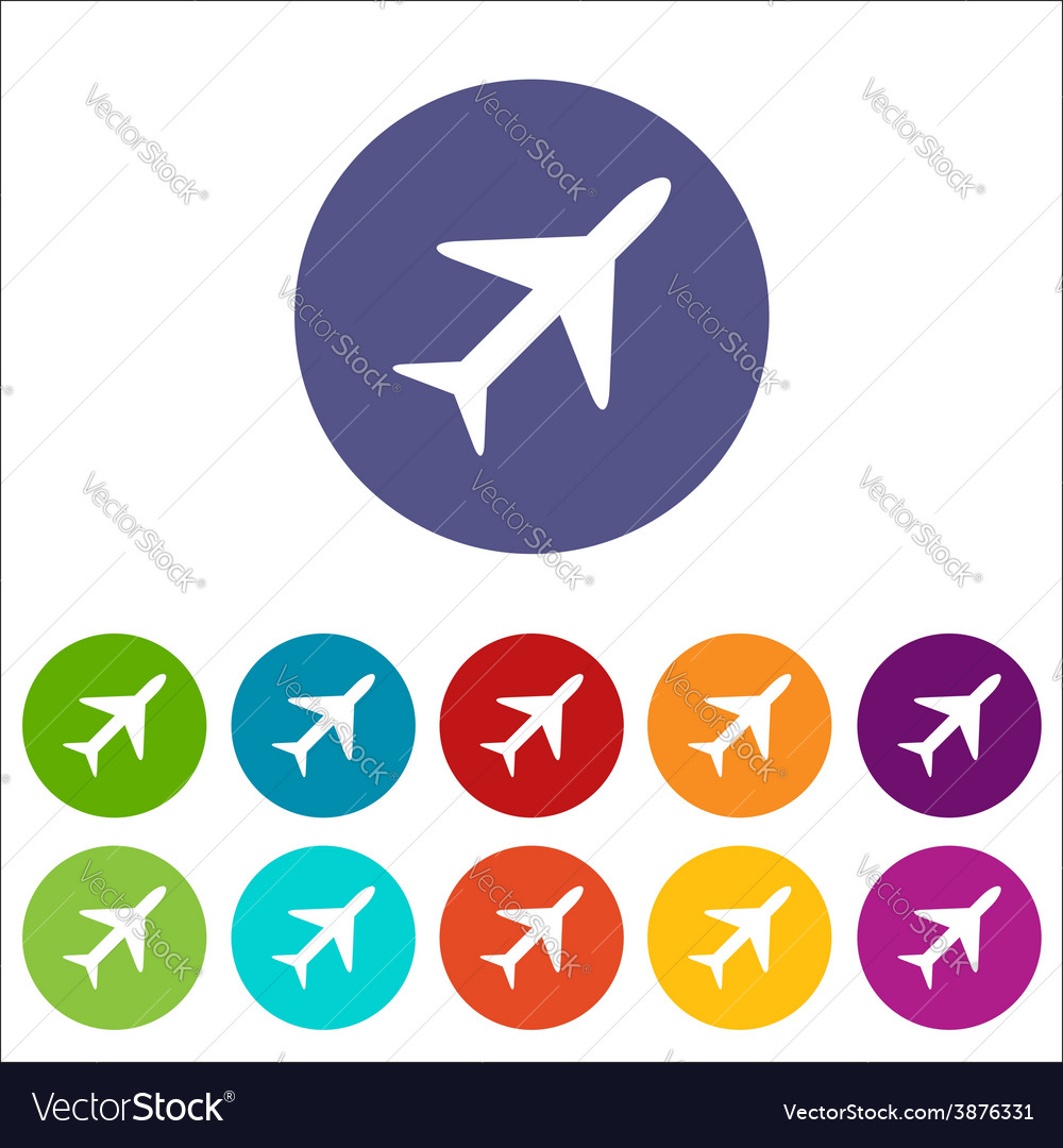 Plane flat icon Royalty Free Vector Image - VectorStock