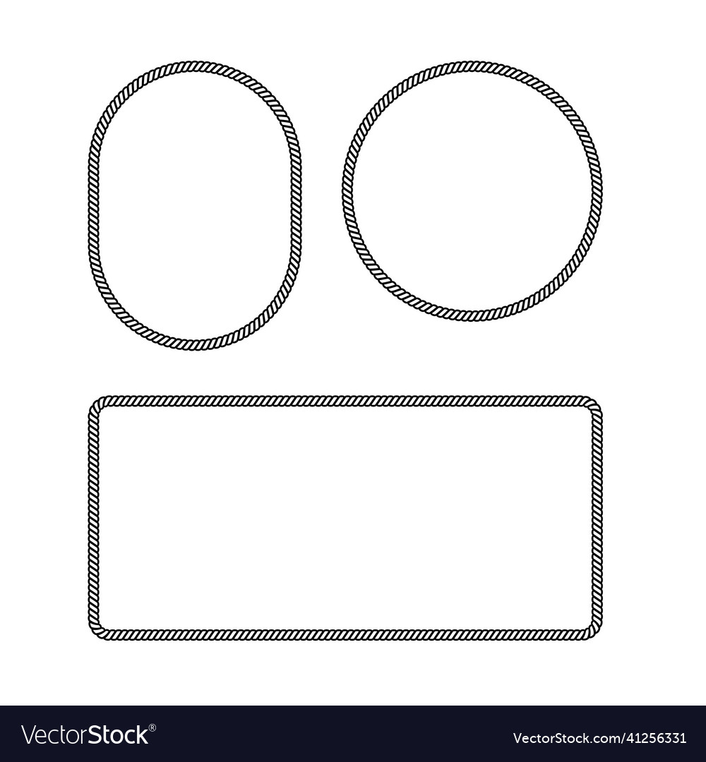 Rope boarder circle pattern frame Royalty Free Vector Image