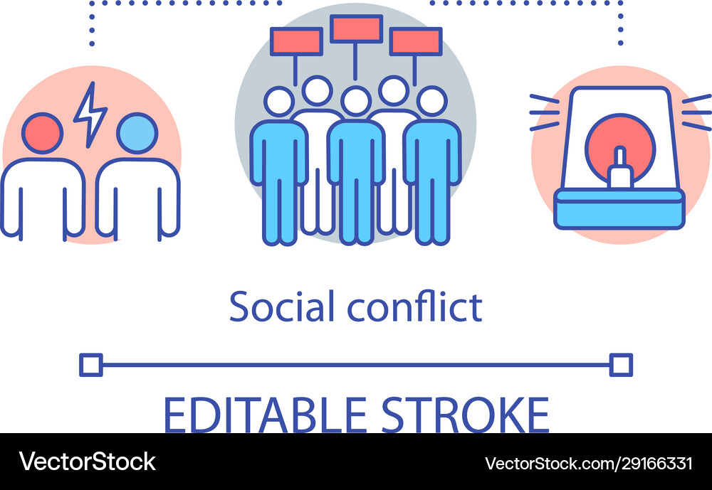 Social conflicts and disputes concept icon Vector Image