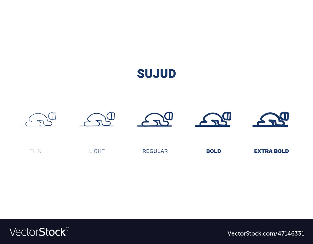 Sujud icon thin light regular bold black Vector Image
