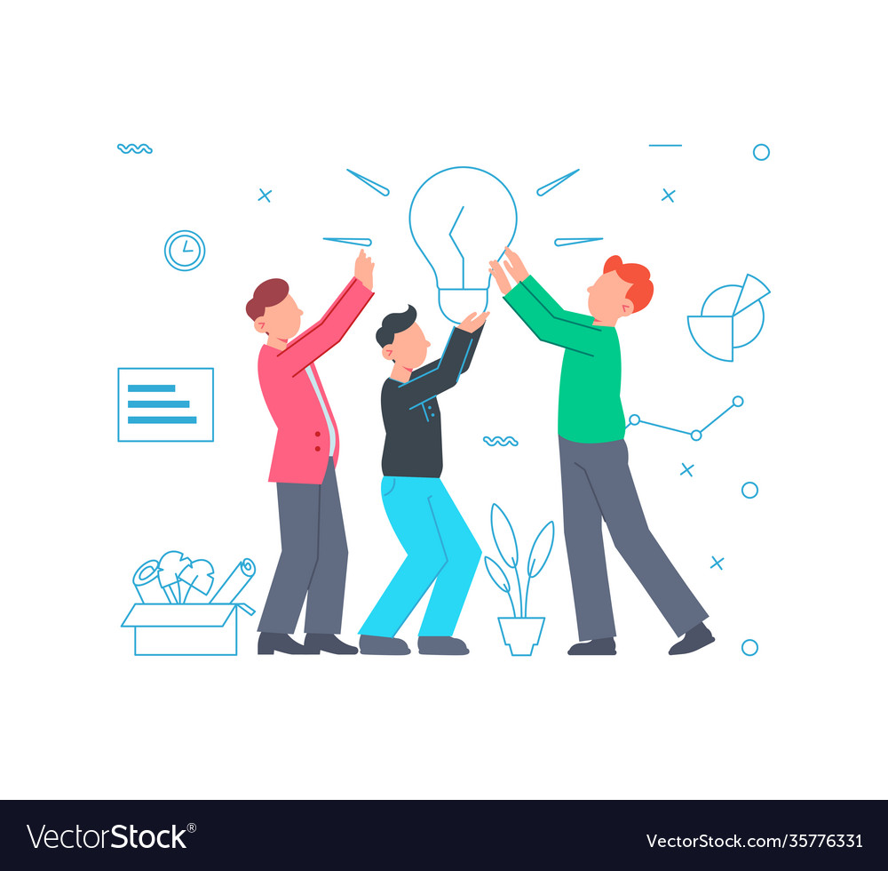 Team work concept Royalty Free Vector Image - VectorStock