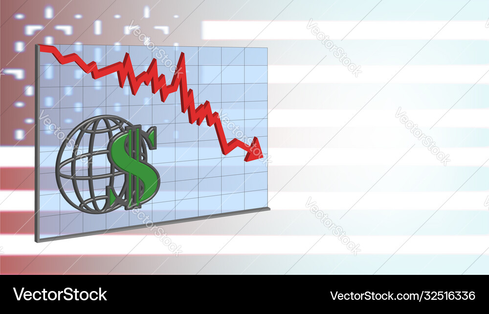 3d banner graph with red arrow dollar sign Vector Image