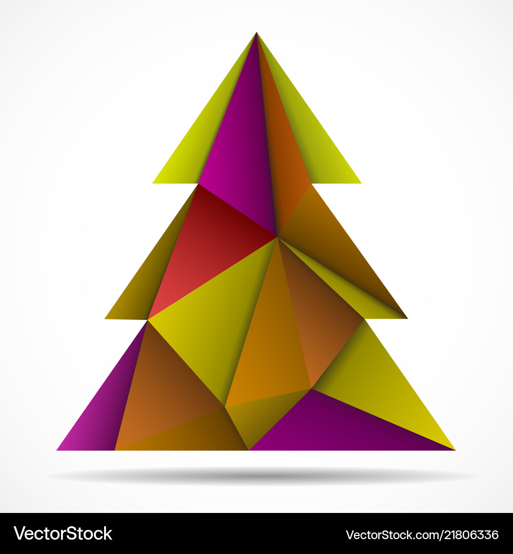 Abstract colorful christmas tree of triangles Vector Image