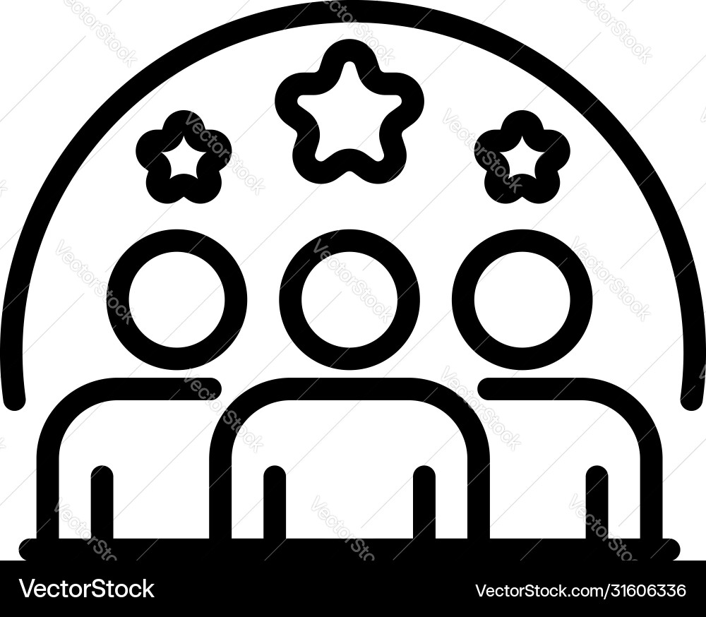 Best office team icon outline style Royalty Free Vector