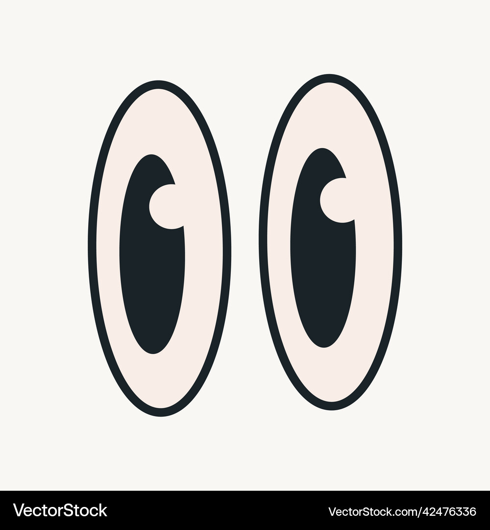 Cartoon funny cute comic characters eyes Vector Image