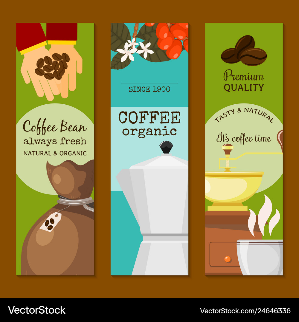 Coffee beans and equipment banner Royalty Free Vector Image
