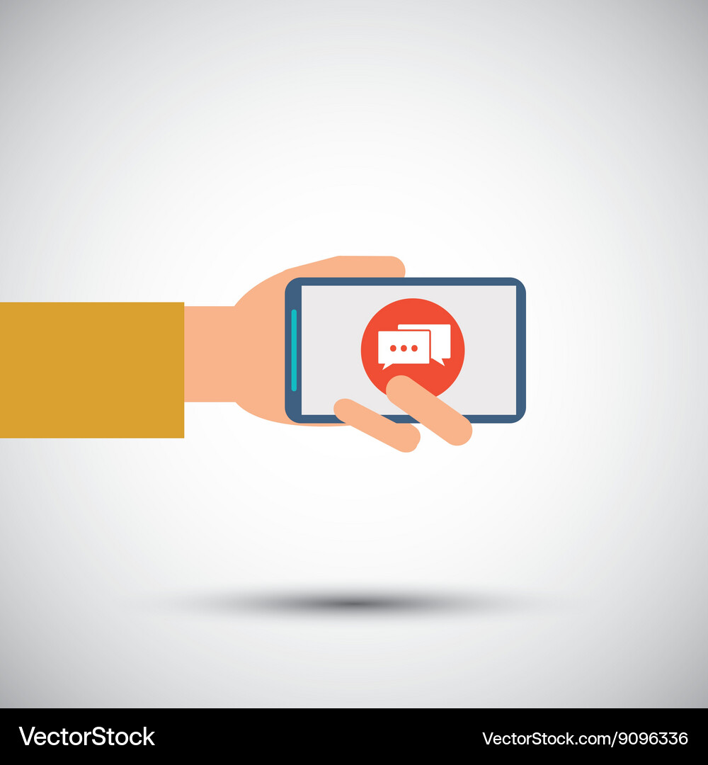 Communication design smartphone icon colorful Vector Image