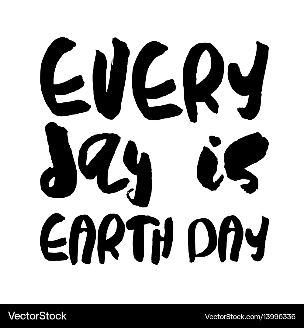 Earth day concept - decorative handdrawn lettering