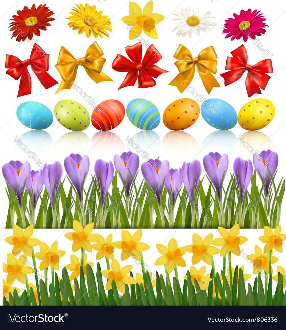 Easter design elements Royalty Free Vector Image