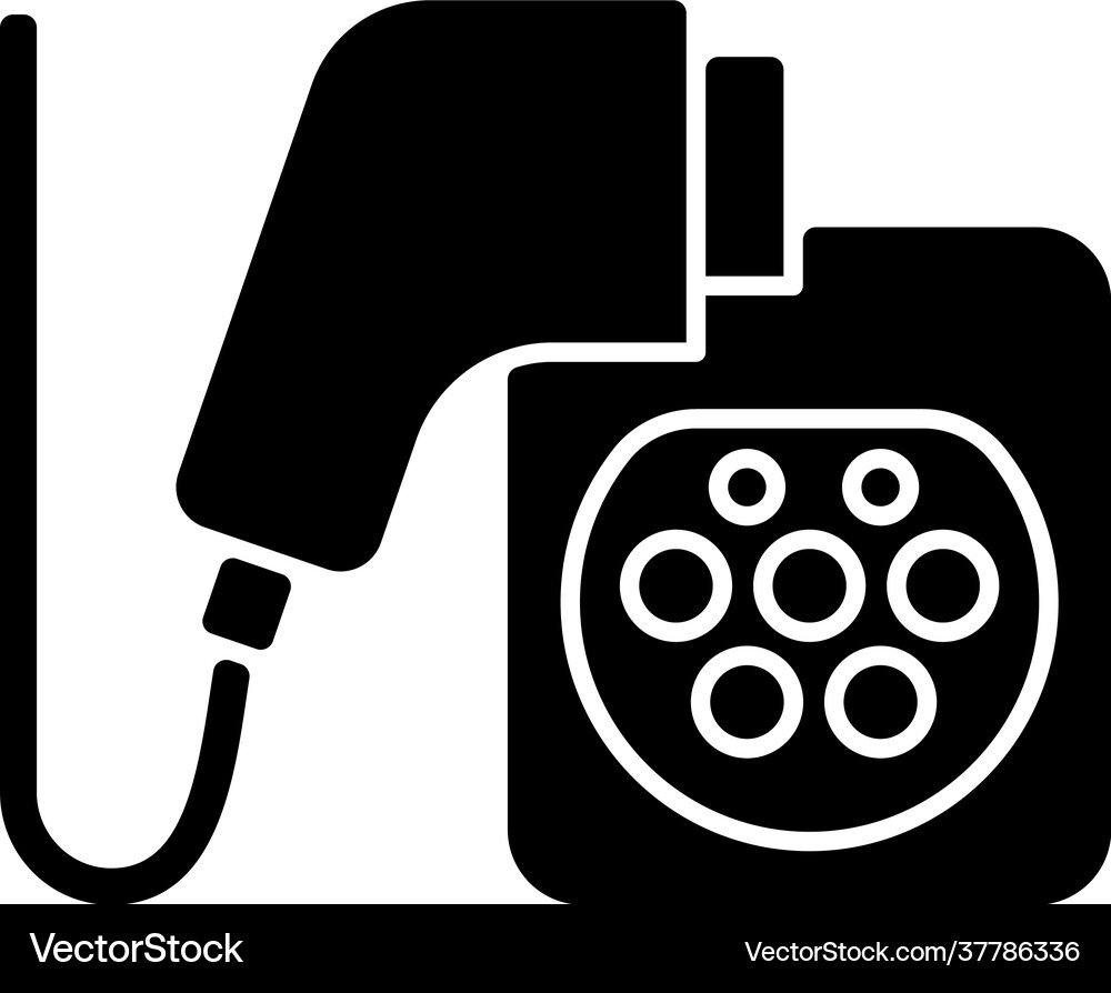 Electric Vehicle Charging Connector Icon Vector Image