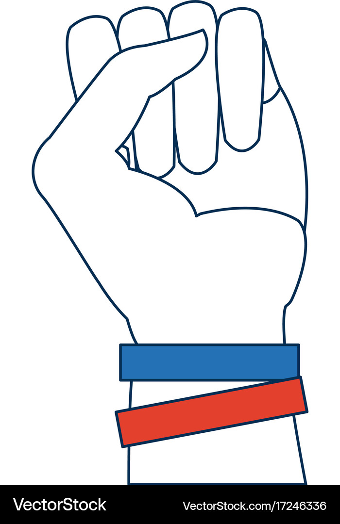 Human hand fist gesture emblem Royalty Free Vector Image