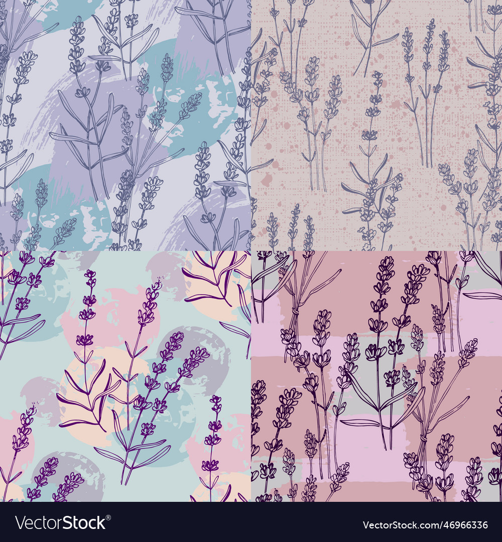 Lavender seamless pattern Royalty Free Vector Image